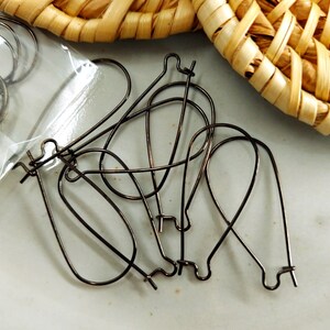 Gunmetal, Plated, Large, Kidney, Ear Wires, Surgical Steel, 1.5x.5 ...