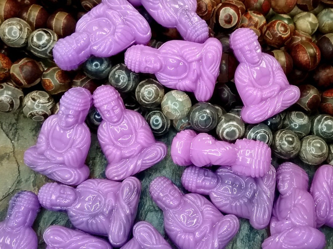 Violet, Marbled, Opaque, Buddha Pendants, 25x17mm, Pressed Resin ...