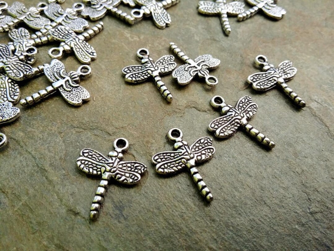 Dragonfly, Charm, 20x15mm, Antique Silver, Set of 3, Priced per Set - Etsy