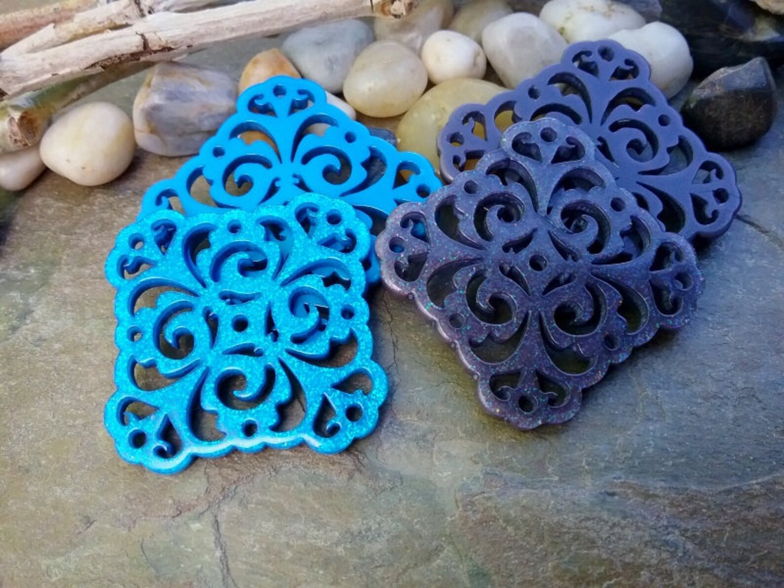 Filigree Diamond Laser Cut Resin Art Nouveau 45mm German - Etsy