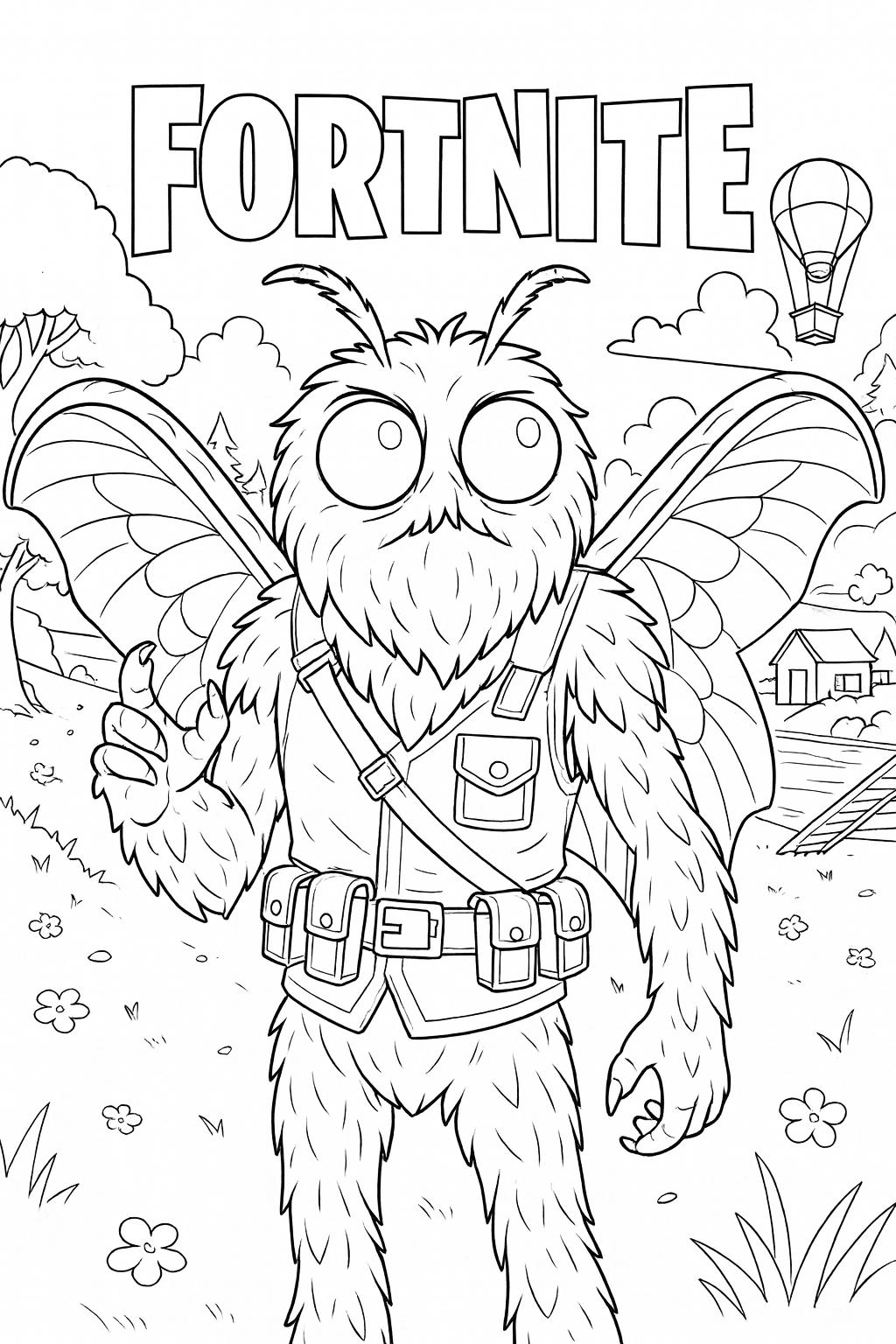 Mothman Cartoon Coloring Sheet - Etsy