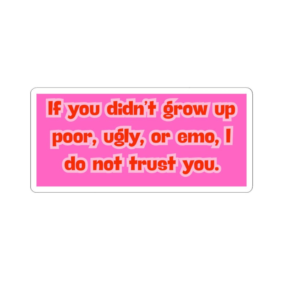 Emo Sticker | Humorous Laptop Decor, Emo Aesthetic | Ideal for Teens ...