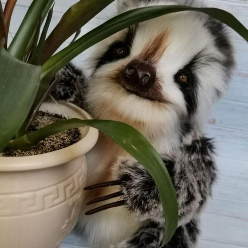 OOAK Poseable Sloth Plush: Soft Faux Fur Stuffed Animal - Etsy