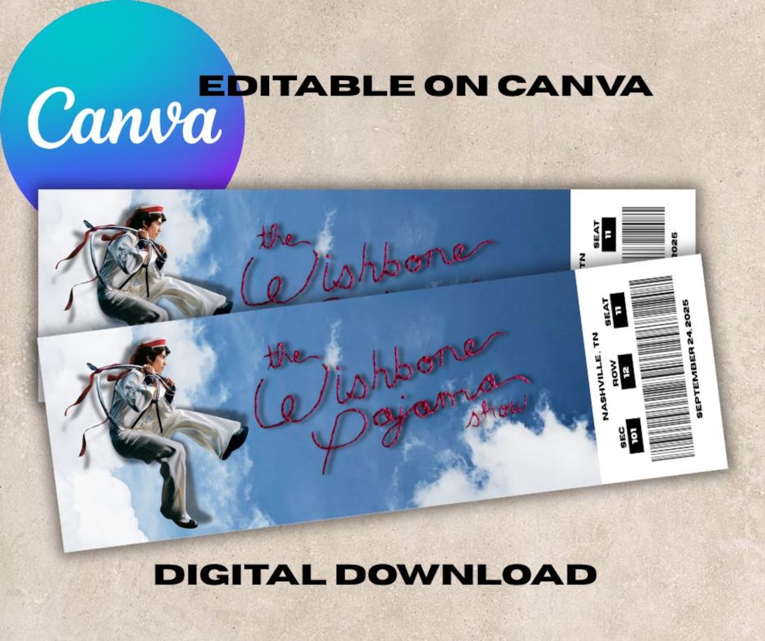 Conan Gray Wishbone Tour Canva Tickets - Etsy