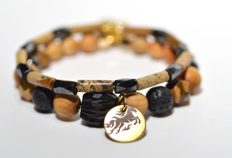 Boho Fire Horse Bracelet – Grounding Zodiac Jewelry With Lava Stone ...