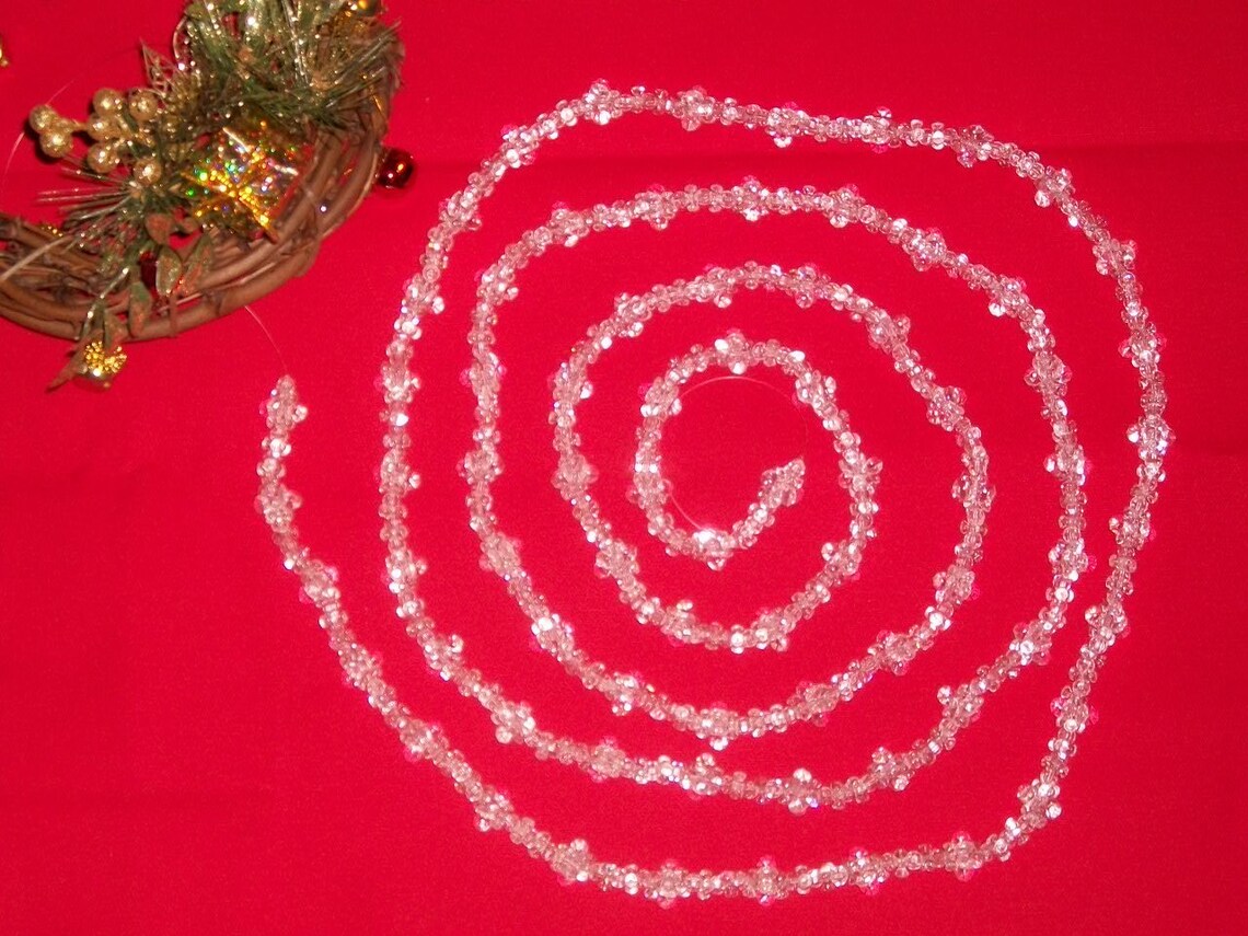 Crystal Clear Garland Acrylic Beaded 18 Feet Christmas Holiday - Etsy