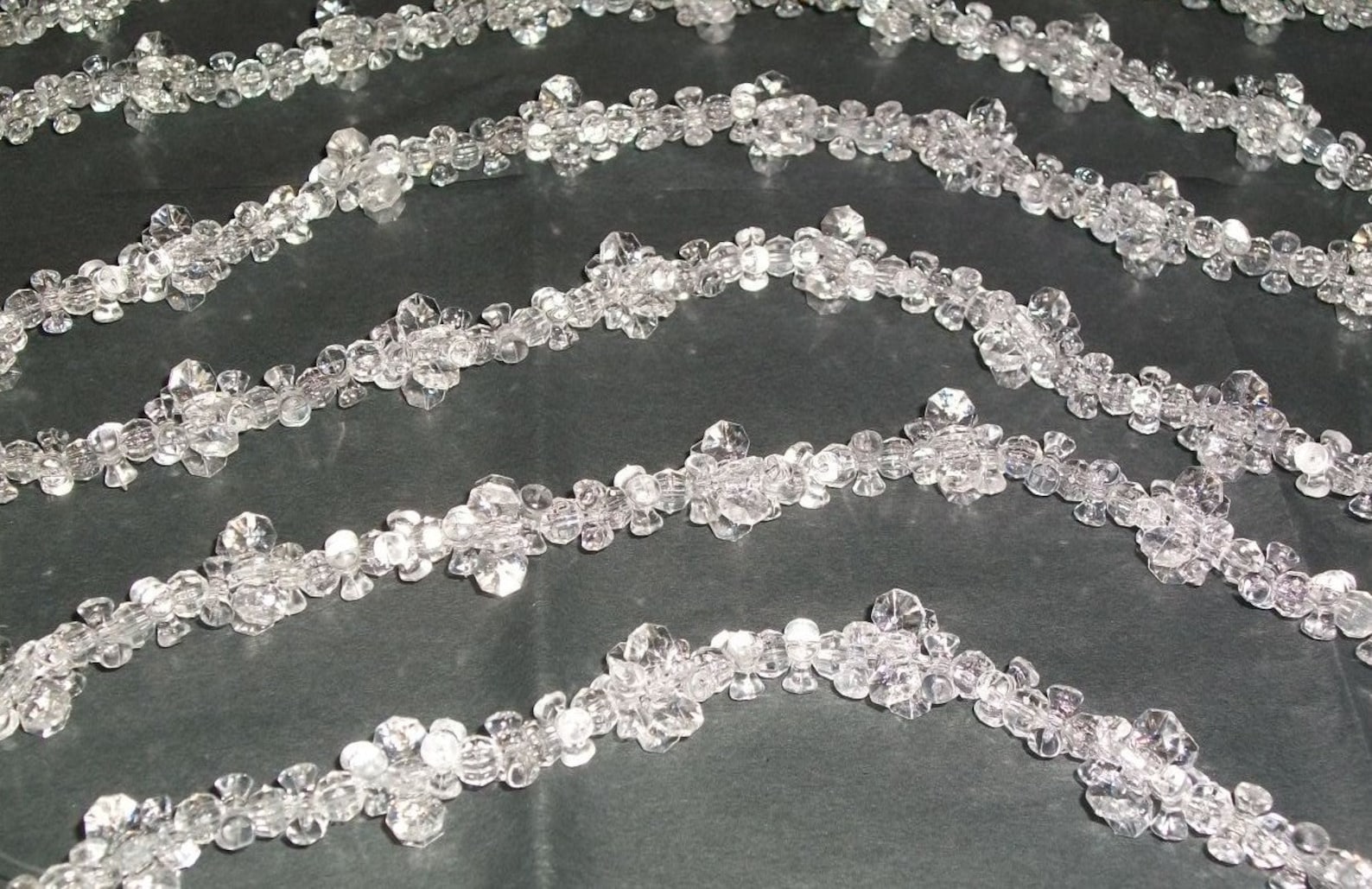 Crystal Clear Garland Acrylic Beaded 18 Feet Christmas Holiday - Etsy