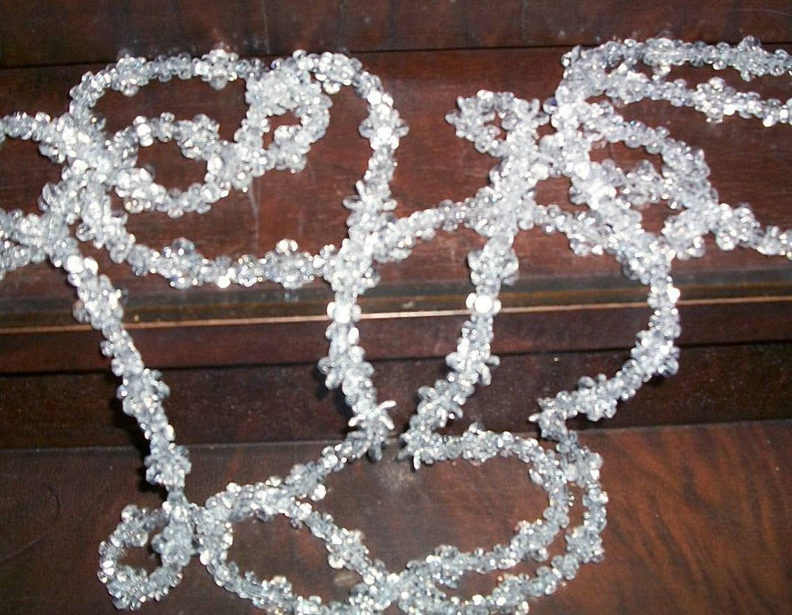 Crystal Clear Garland Acrylic Beaded 18 Feet Christmas Holiday - Etsy