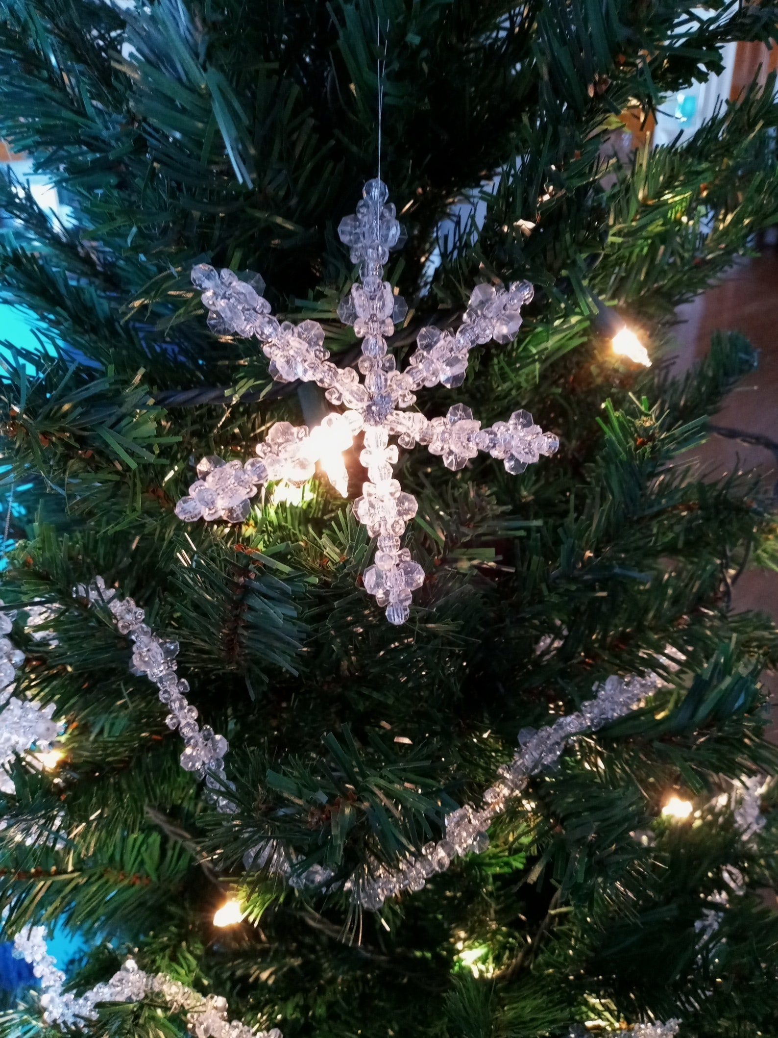 Crystal Clear Garland Acrylic Beaded 18 Feet Christmas Holiday - Etsy