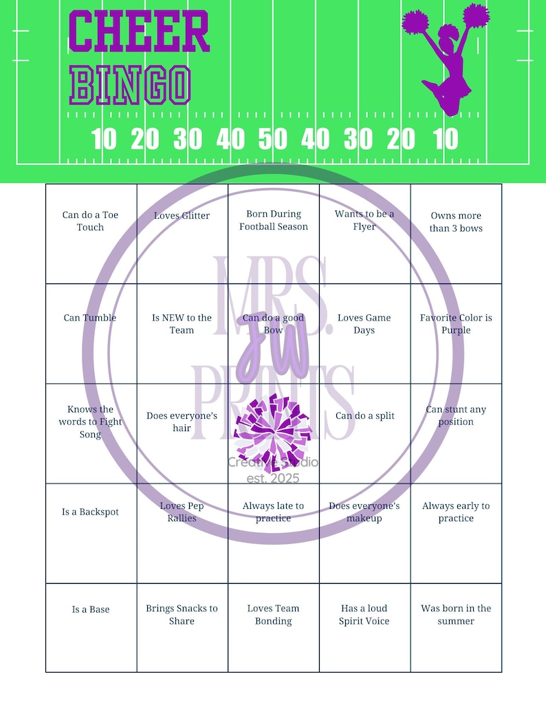 Cheer Bingo! - Etsy