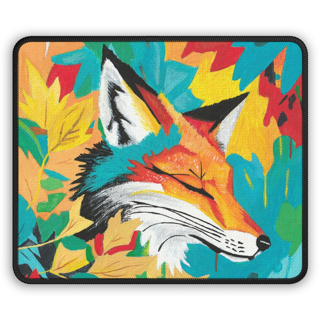 Vibrant Fox Gaming Mouse Pad: Colorful Desk Decor - Etsy