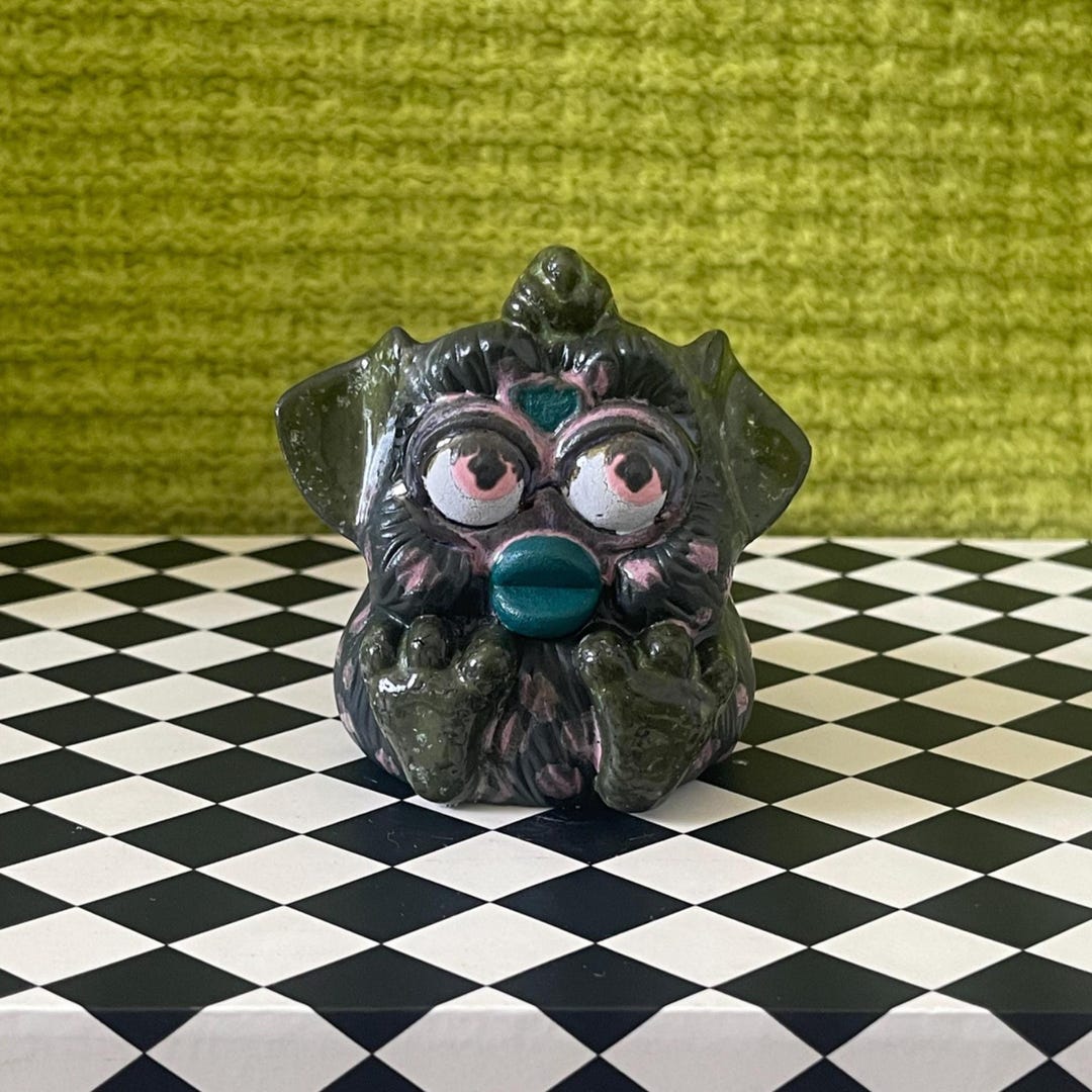 Ceramic Furby Figurine Folded Ears - Etsy