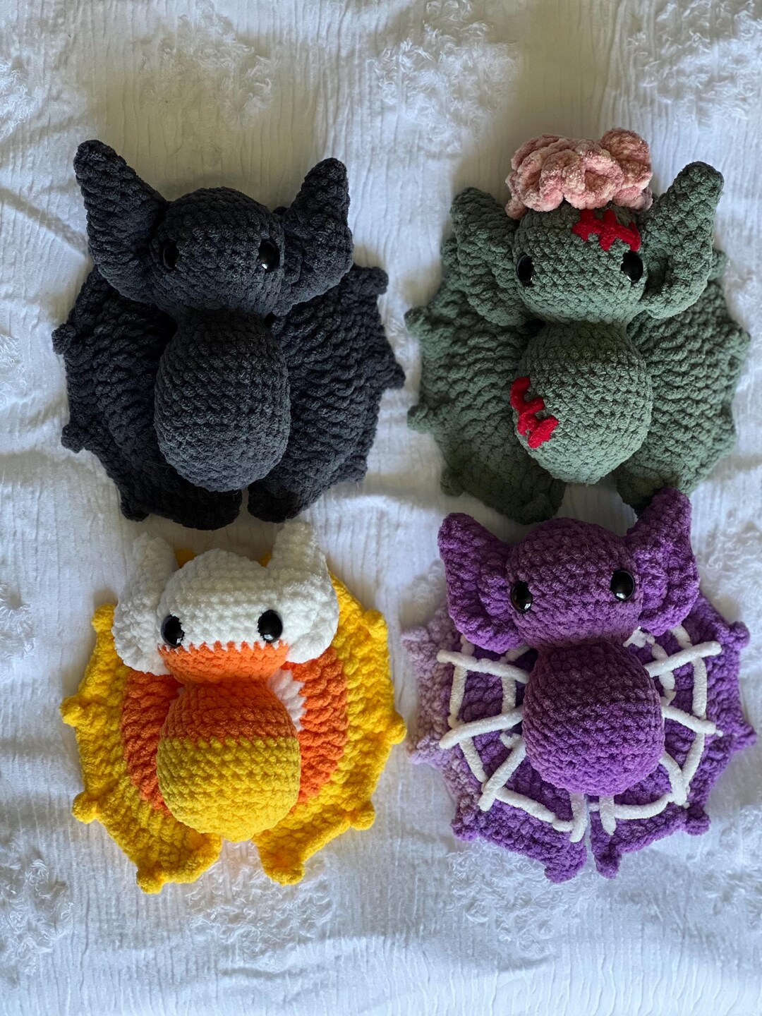 Crochet Bat, READY TO SHIP, Bat Plushies, Halloween Stuffie, Stuffed ...