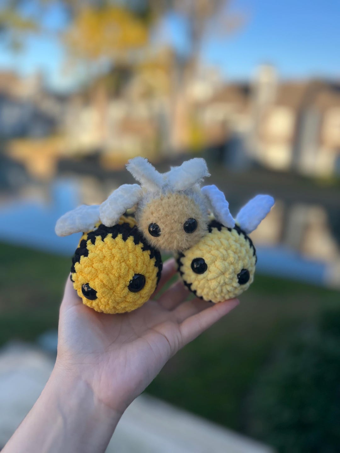 Crochet Bees, READY TO SHIP, Bee Plushies, Amigurumi, Halloween Stuffie ...
