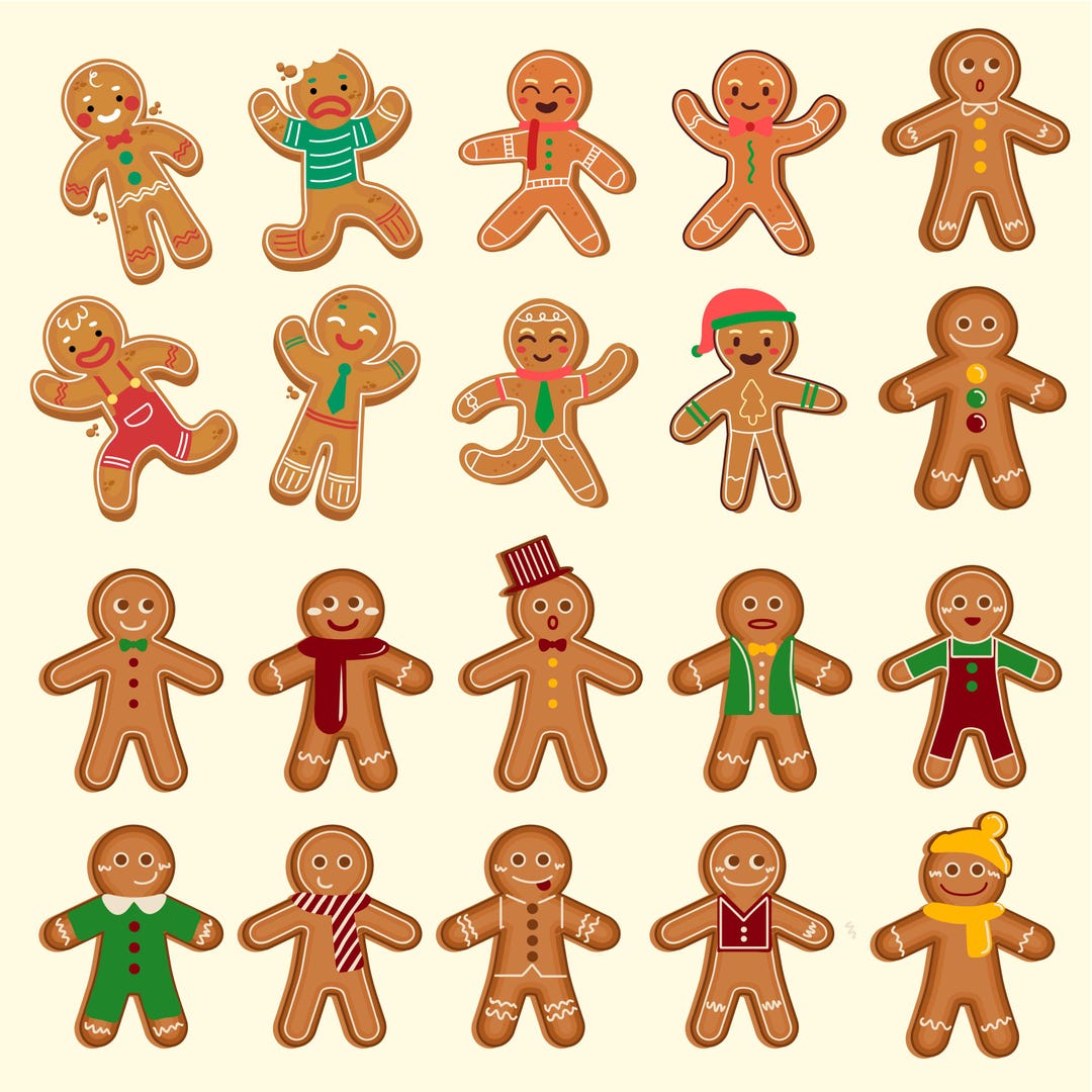 20 Gingerbread Men SVG Bundle | Christmas Cut Files | Digital Download ...