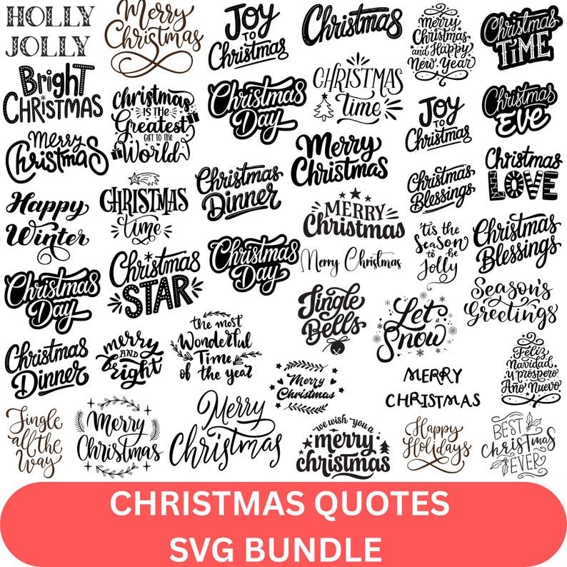 Christmas Quotes SVG Bundle: Holiday Cut Files (digital Download) - Etsy