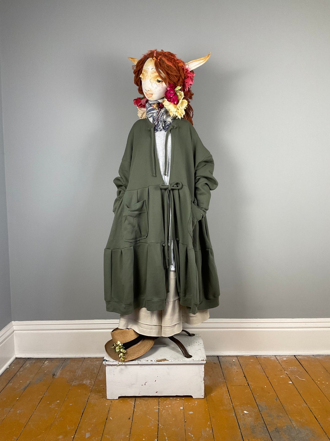 S-3x-extra Long Sweatshirt Fleece Coat-shabby Chic Boho Soft Jacket ...