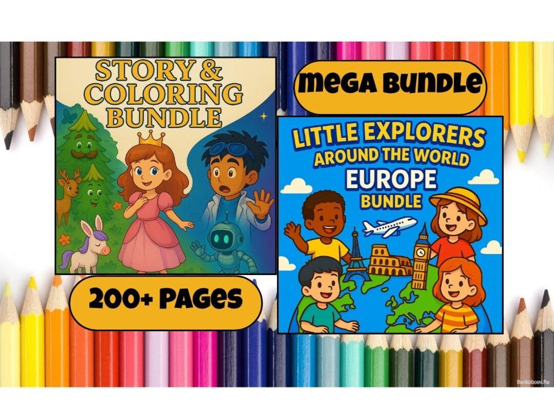 Kids' Learning & Storytelling Bundle: 6 Coloring Books (PDF Download ...