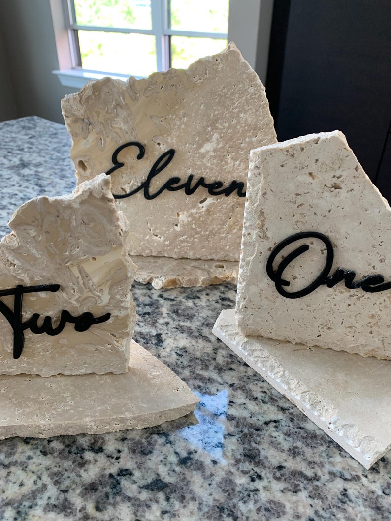 3D Stone Table Numbers - Etsy