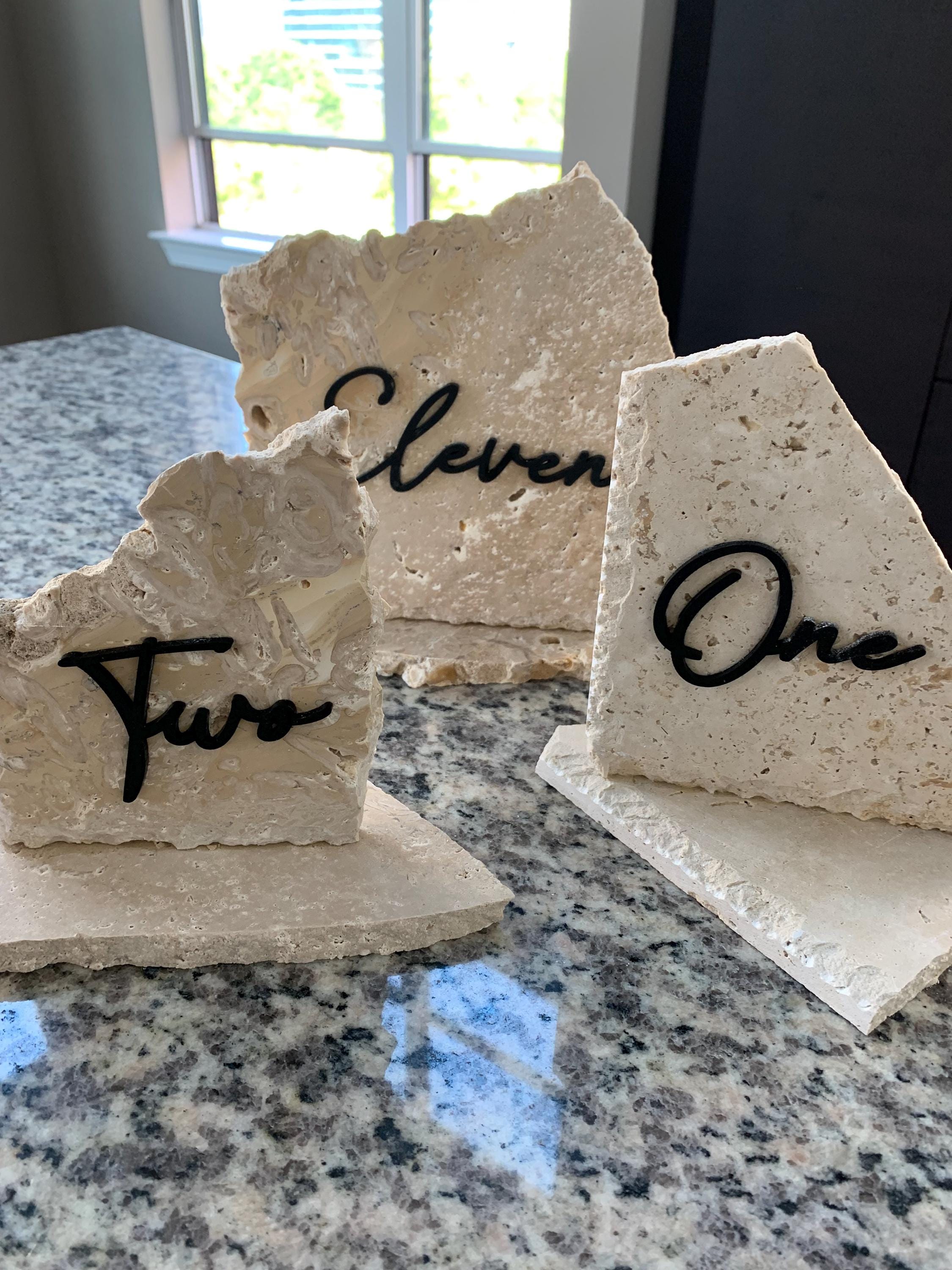 3D Stone Table Numbers - Etsy