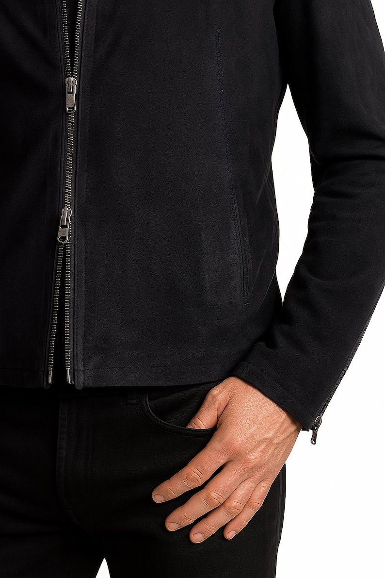 James Bond Suede Jacket: Men’s Slim Fit Biker Coat - Etsy