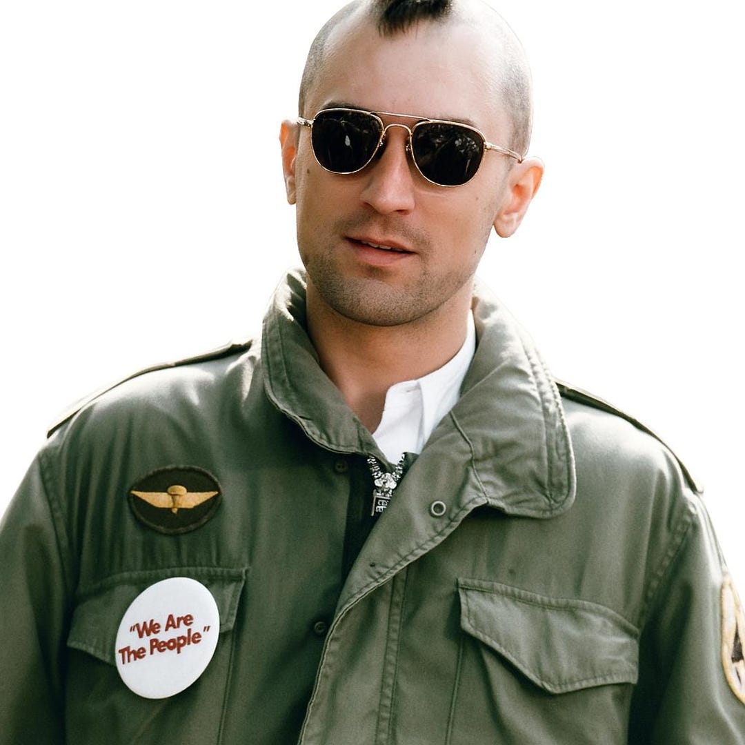 Men’s Green Cotton Jacket | Taxi Driver Inspired Coat | Vintage Biker ...