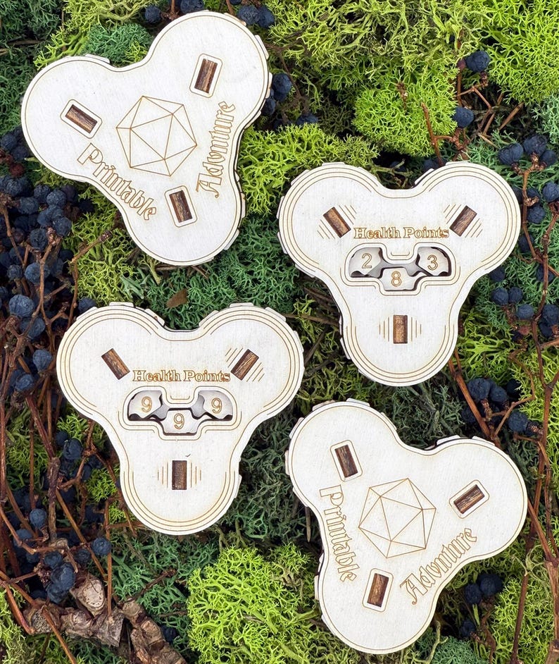 Dnd Wooden HP Tracker - Life Point Counter for Tabletop Rpgs - Perfect ...
