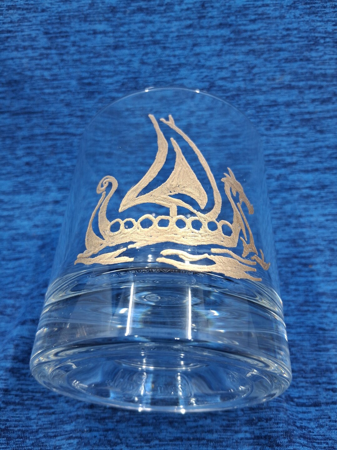 Hand Etched Viking Ship Whiskey Glass: Norse Pagan Design - Etsy