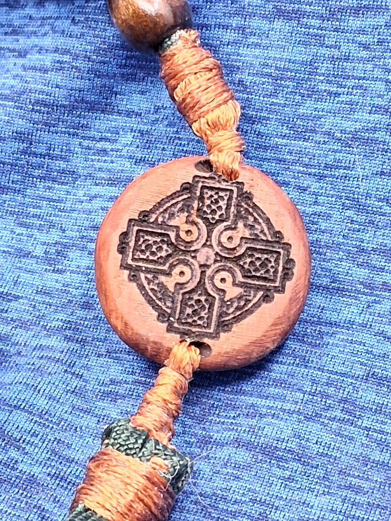 50-knot Paracord Orthodox Prayer Rope, Forest Green, Cherry Celtic ...