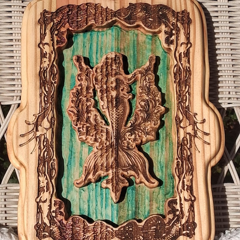 Carved Wood Mermaid - Etsy