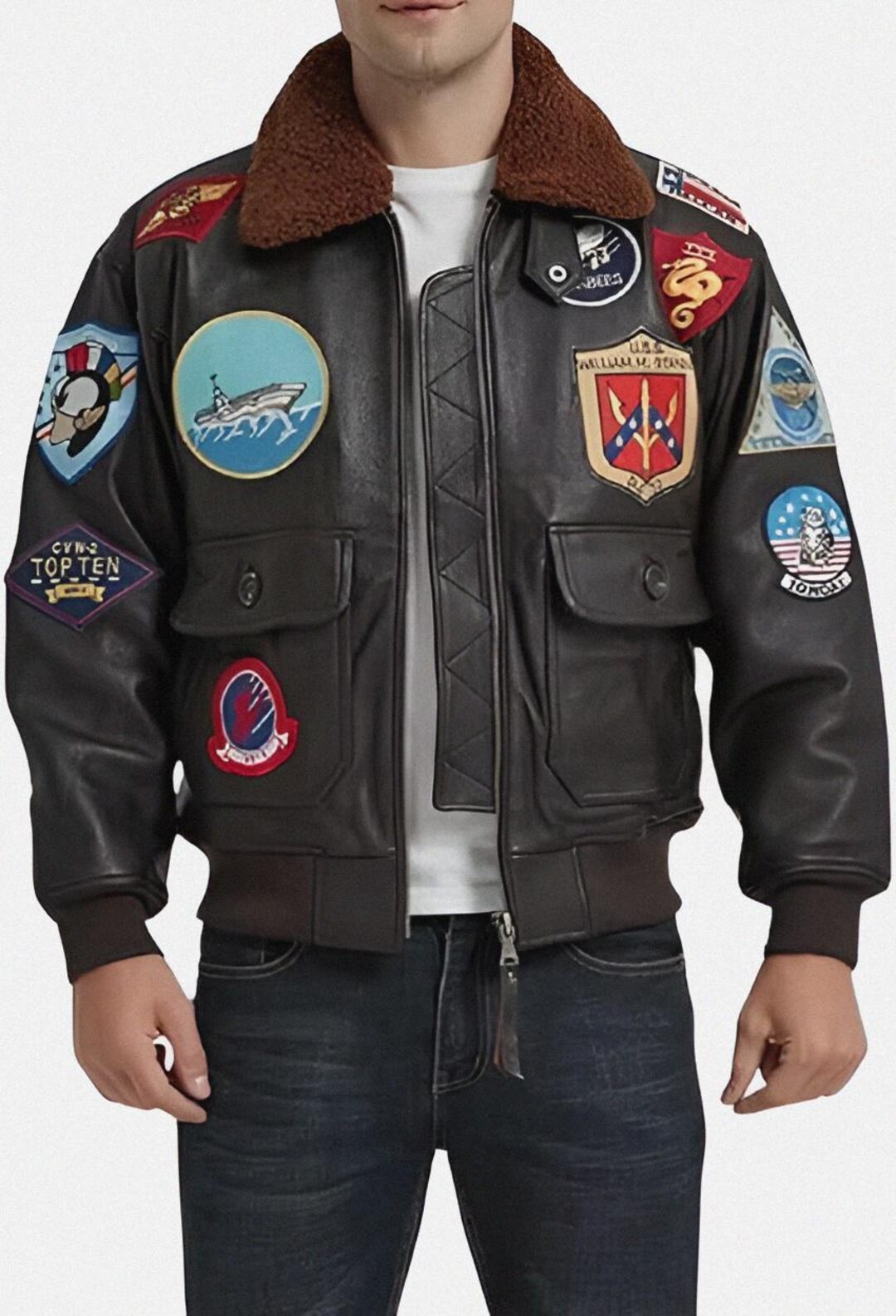 Men’s Classic Aviator USAAF G1 Bomber Jacket – Flying Pilot Leather ...
