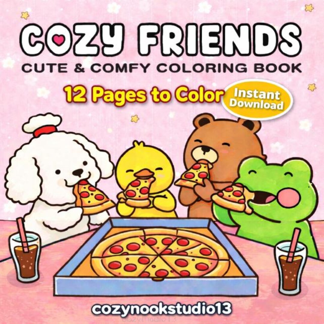 Cozy Coloring Book for Kids - Cute Kawaii Animal Friends - Fun ...