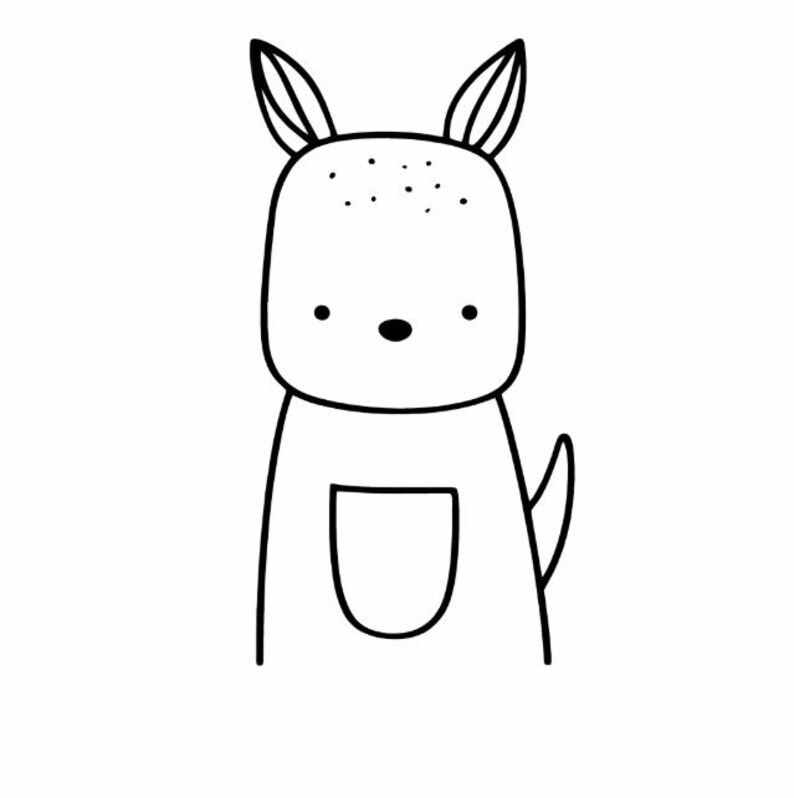 Cute Animal Doodle Clipart Bundle, Hand Drawn Line Art Animals, Black ...