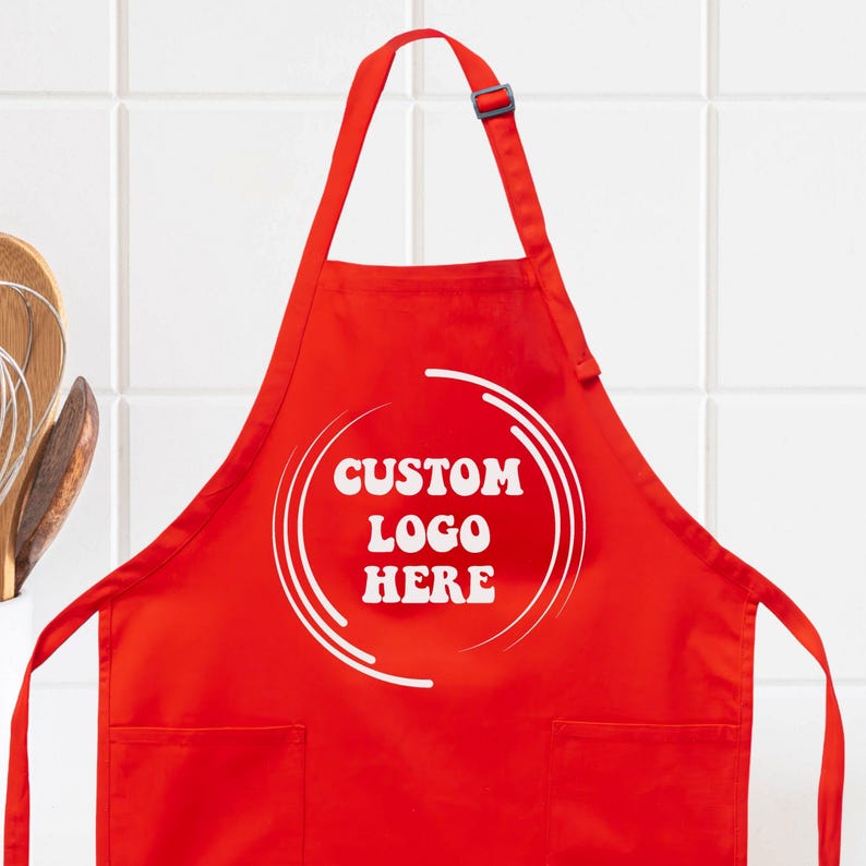 Personalized Cotton Kitchen Apron: Custom Aprons, Logo, Restaurant ...