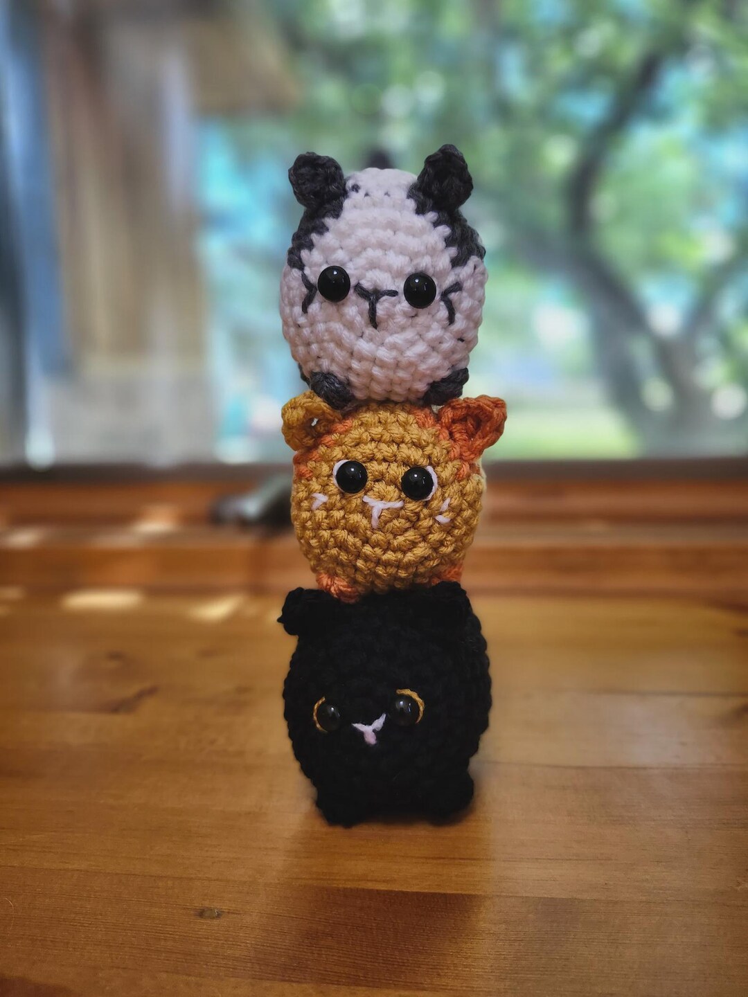 Chubby Cat Loaf Amigurumi - Handmade Crochet Cat Plush in Black, Orange ...