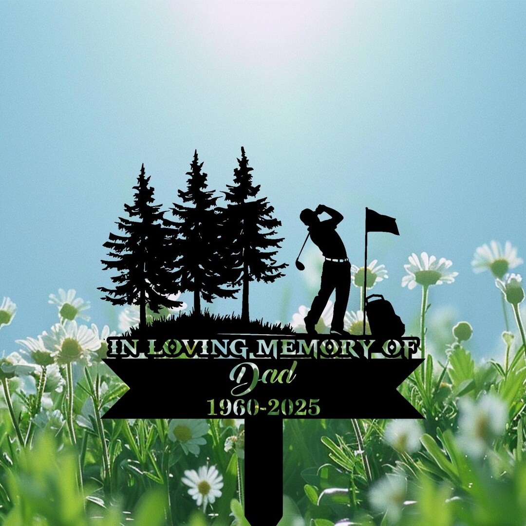Personalized Golf Memorial Stake,golfer Name Sign Golfer Name Metal ...
