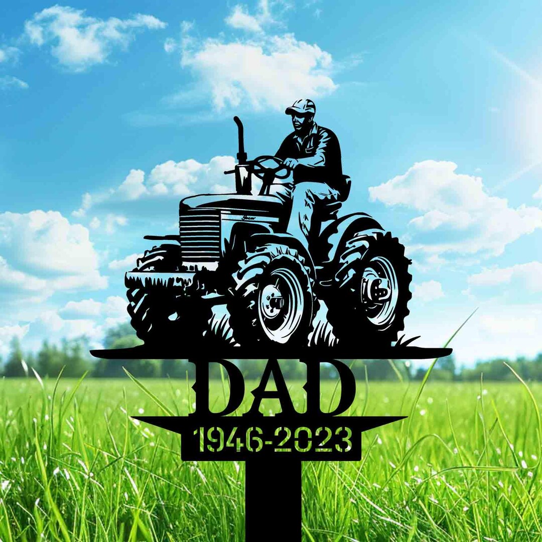 Personalized Farmer Memorial Garden Stake Metal, Farmer Memorial Sign ...