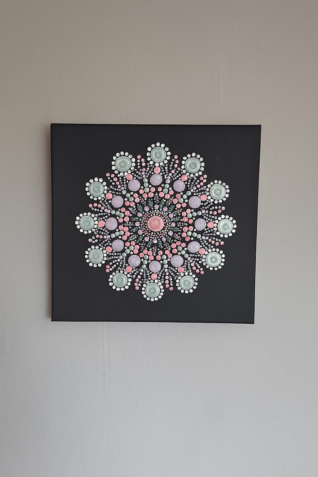 Moon Flower Mandala, Hand Painted, One of A Kind, Ready to Hang, 9x9 ...