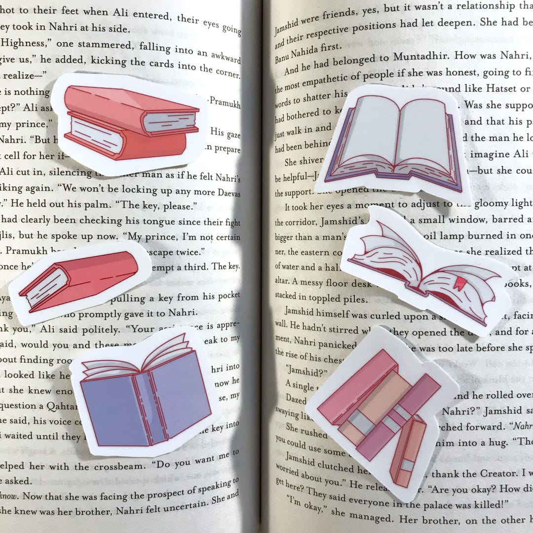 Pastel Pink Book Vinyl Stickers | Personal Library, Waterproof Literary ...