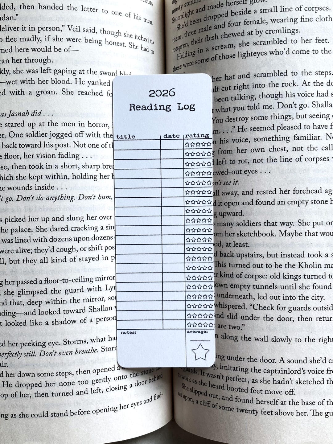 Yearly Reading Log Bookmark, 2026 Book Review Bookmark - Etsy