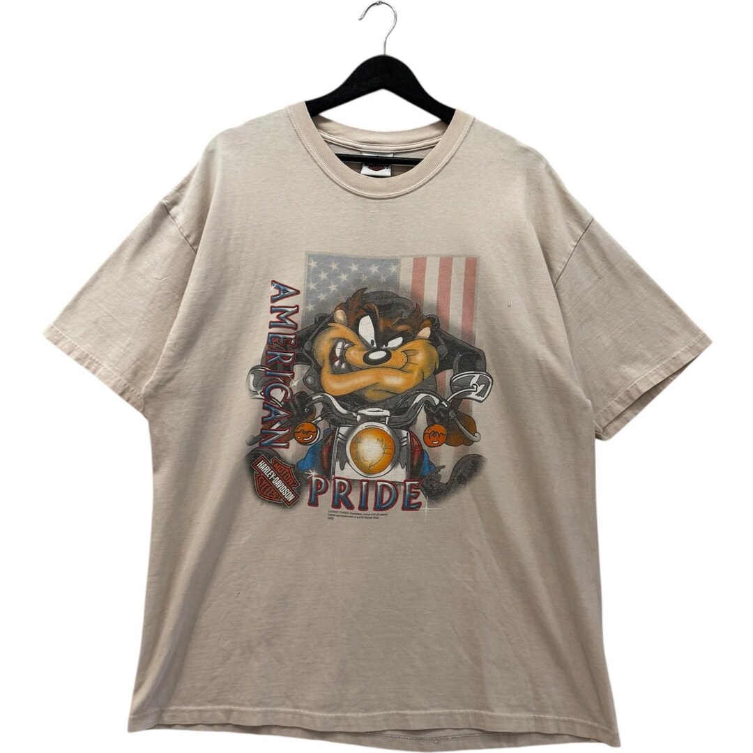 Vintage Harley Davidson Taz Looney Tunes Tee Men's XL Tan - Etsy