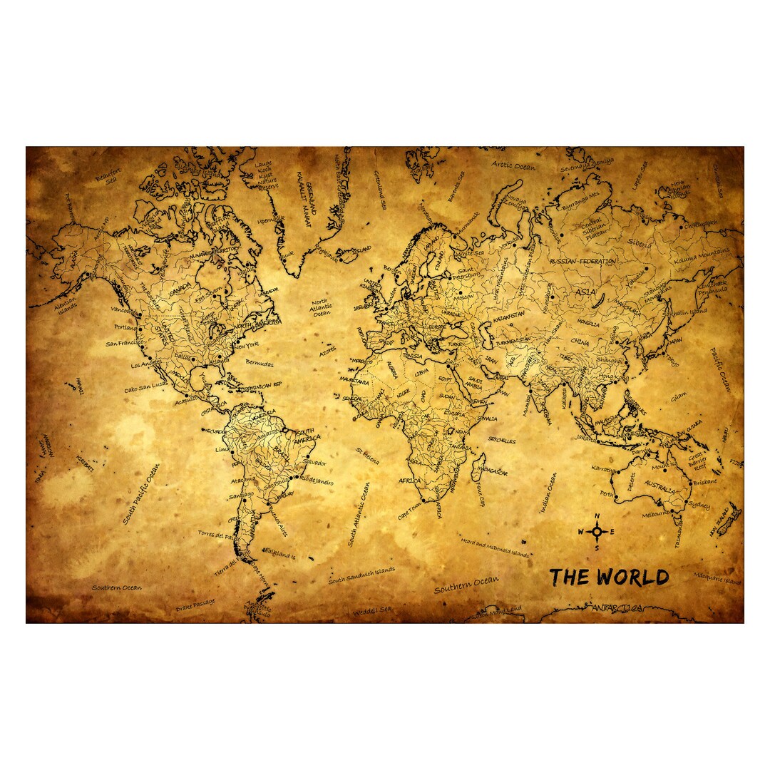WORLD Map 5G Leather Journal Refillable, Personalized Leather Notebook ...