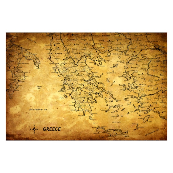 GREECE Map 5G Leather Photo Album Handmade and Personalized - Etsy