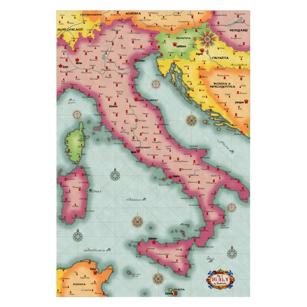 ITALY Map 3G - Leather Photo Album, Handmade and Personalized Travel ...