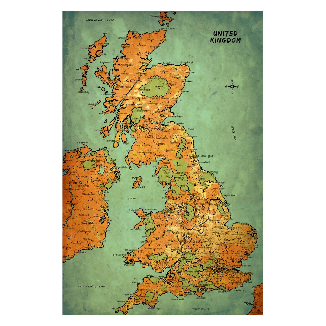 UNITED KINGDOM Map 15G - Leather Photo Album, Handmade and Personalized ...