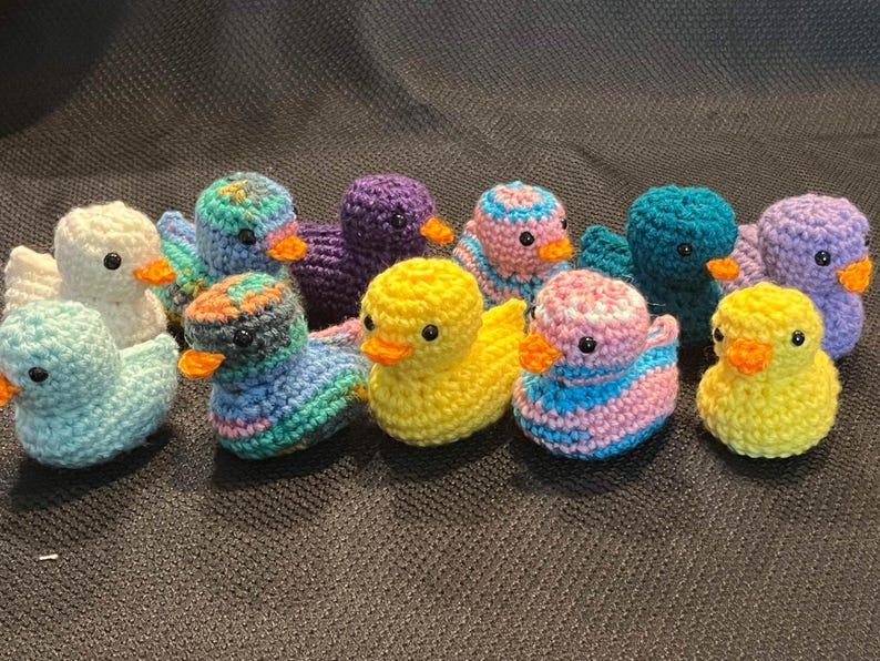 13 Pc Set Crochet Rubber Ducks for Cruise Ships, Jeeps, Etc - Etsy