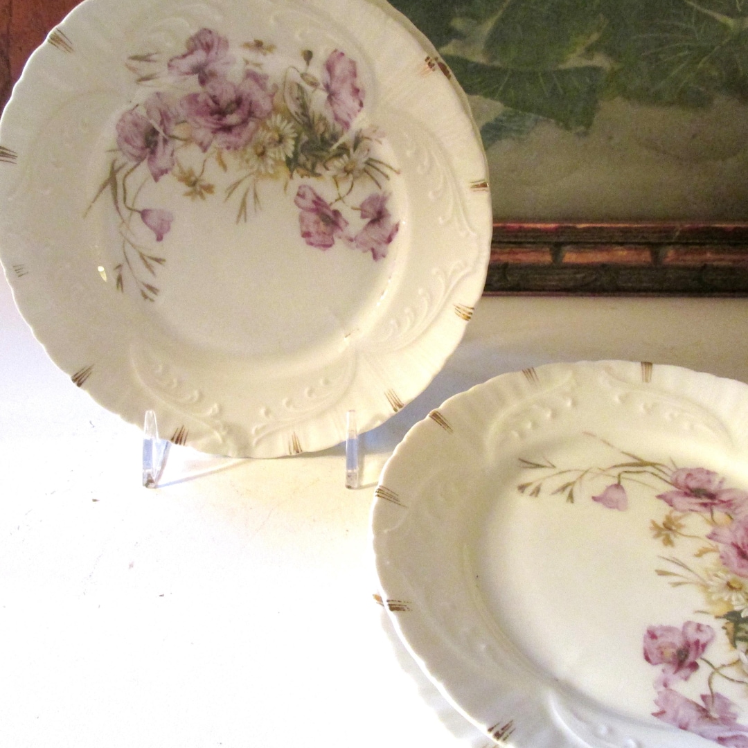 Antique Set of Four German Porcelain Plates, "chantilly" Small Plates ...