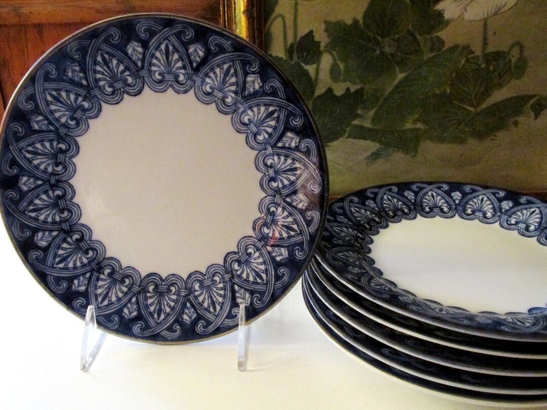 Six Vintage Bombay Tile Collection Plates Blue and White - Etsy