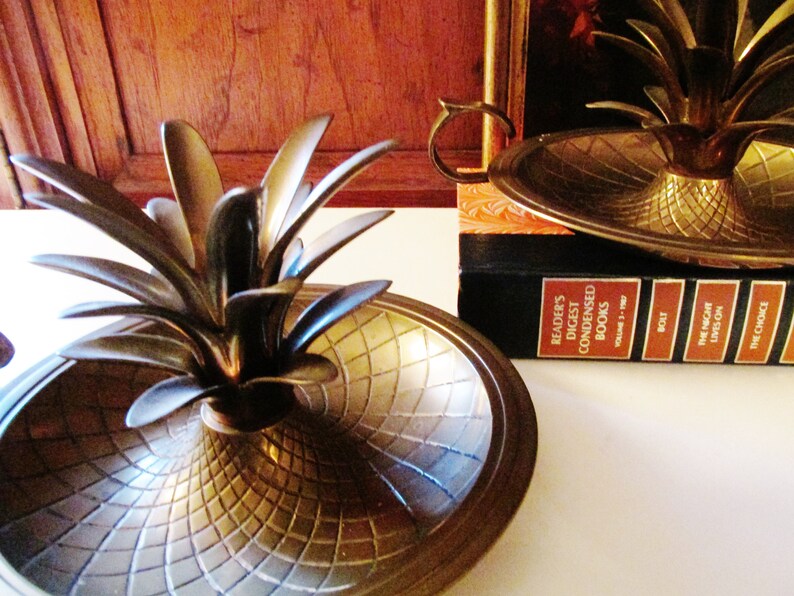 Two Brass Pineapple Candlestick Holders Williamsburg Decor - Etsy