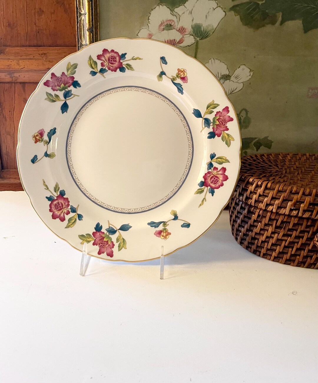 Vintage Wedgwood England Chinese Flowers Dinner Plate, Colonial ...